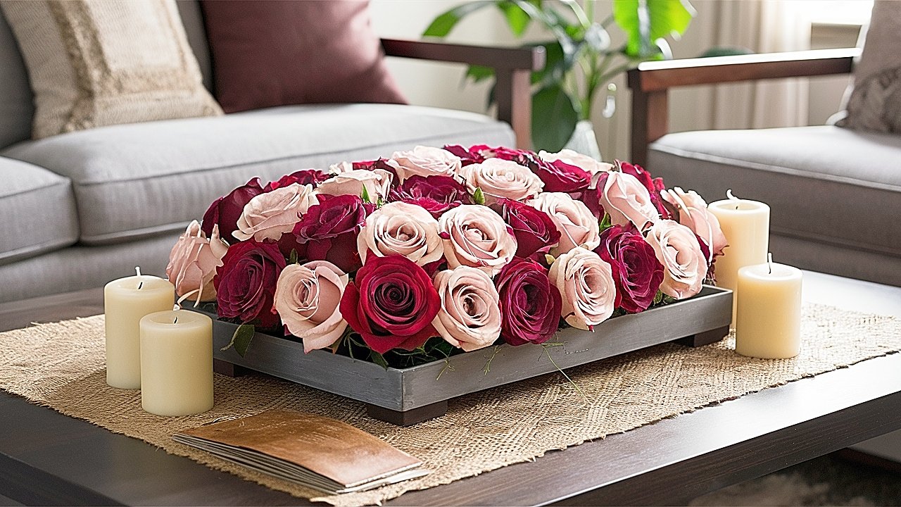 Low-Profile Rose Centerpiece Ideas for Small Spaces - homeflowerdesign.com