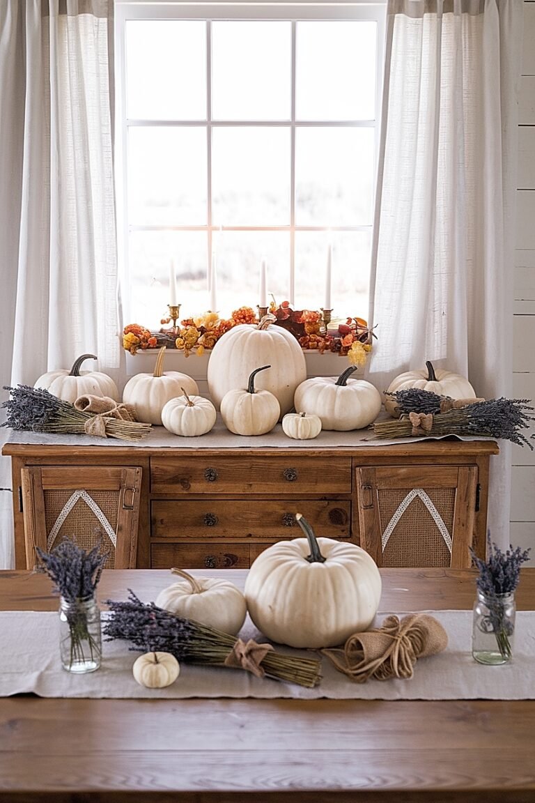 Lavender Sideboard Styling Tips for a Rustic Thanksgiving ...