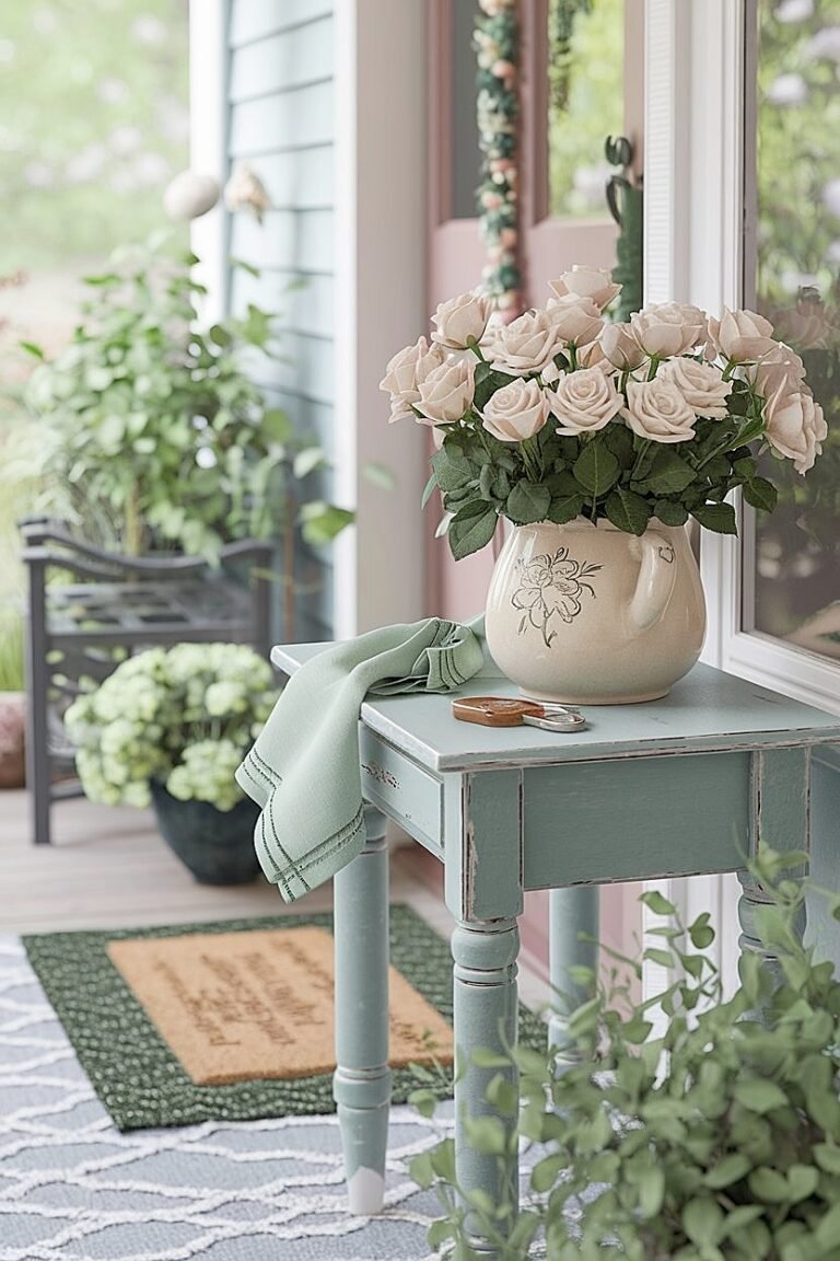 Saint Patrick’s Day Porch Decoration Using Roses - homeflowerdesign.com