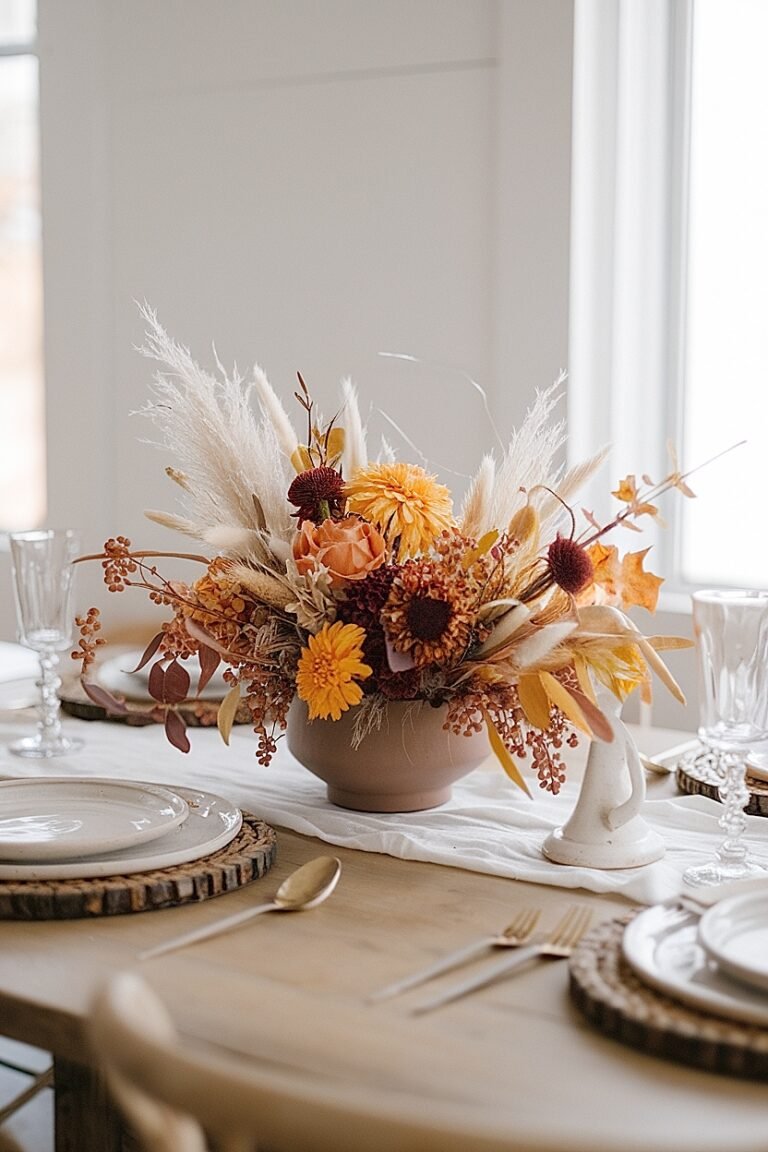 How to Mix Fresh Flowers and Dried Grasses for Fall Decor ...